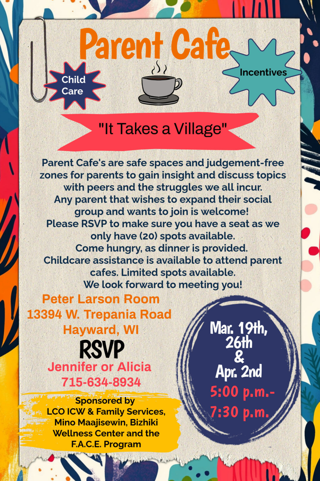 Parent Cafe – It Takes a Village – The Official Website of Lac Courte ...